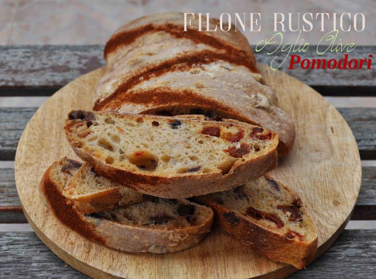 Filone rustico aglio olive e pomodori secchi – Cook and Love